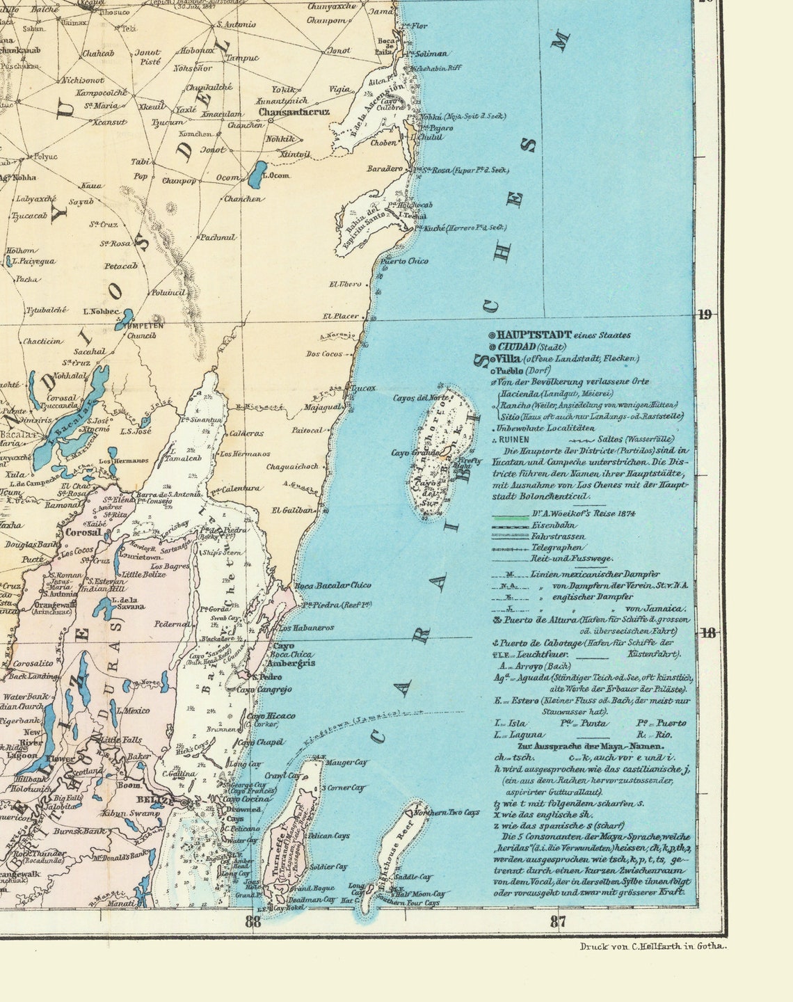 Karte Der Halbinsel Yucatan, Digital Download, Map, Mayan Karte ...