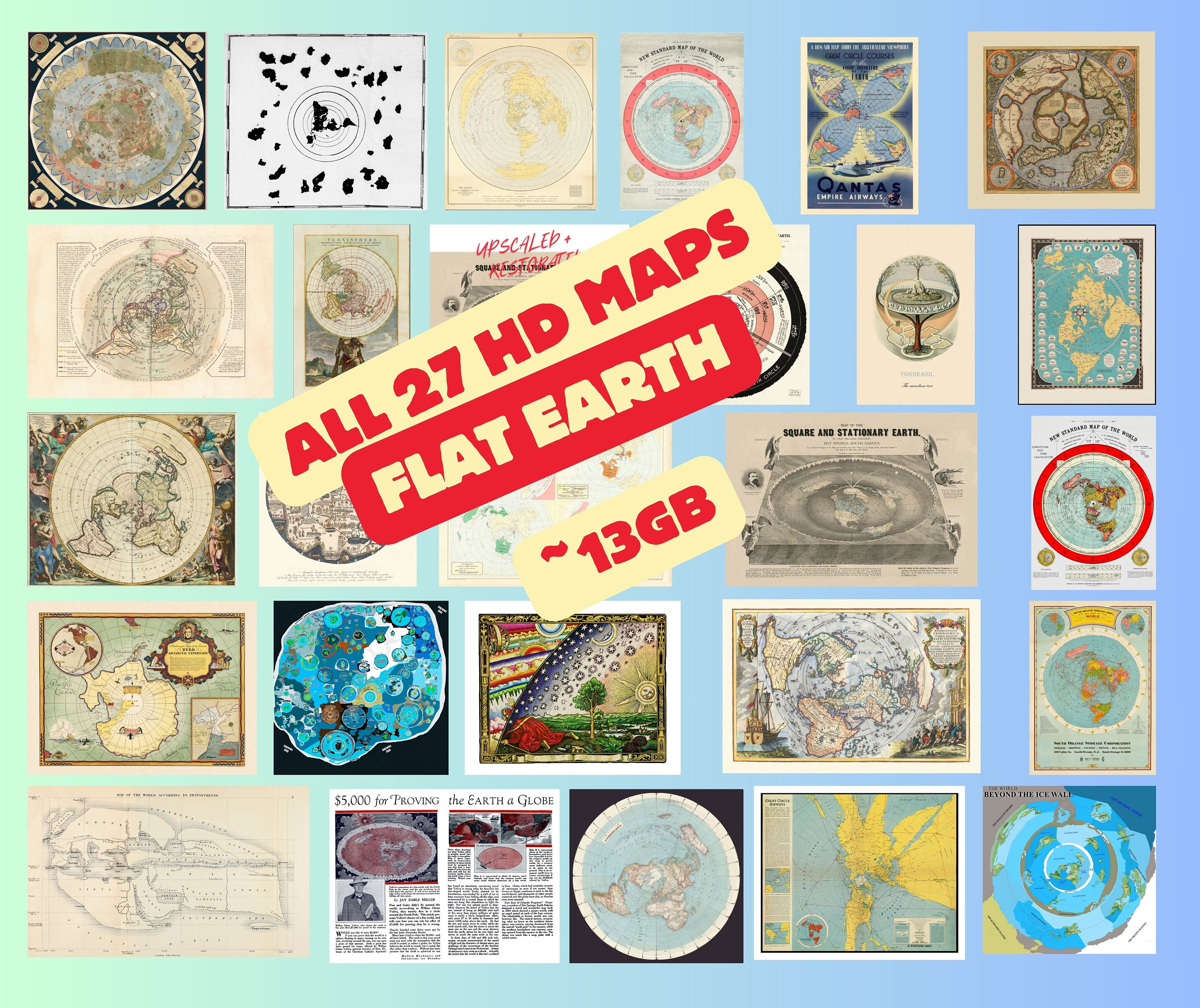 Flat Earth Bundle All Items in Category, Download All 27 HD Maps ...