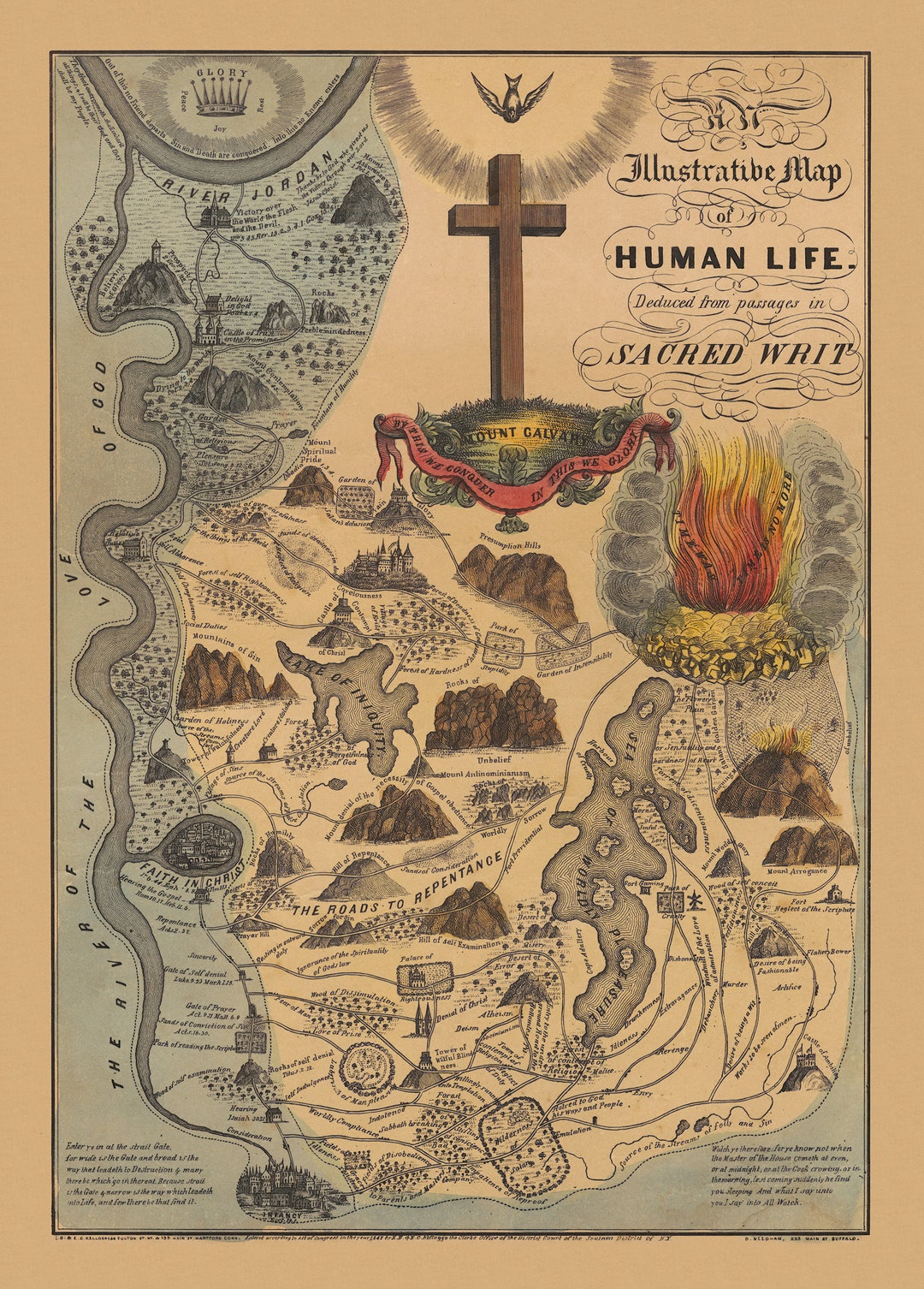 Illustrative Map of Human Life Enhanced, Digital Download, Religious ...