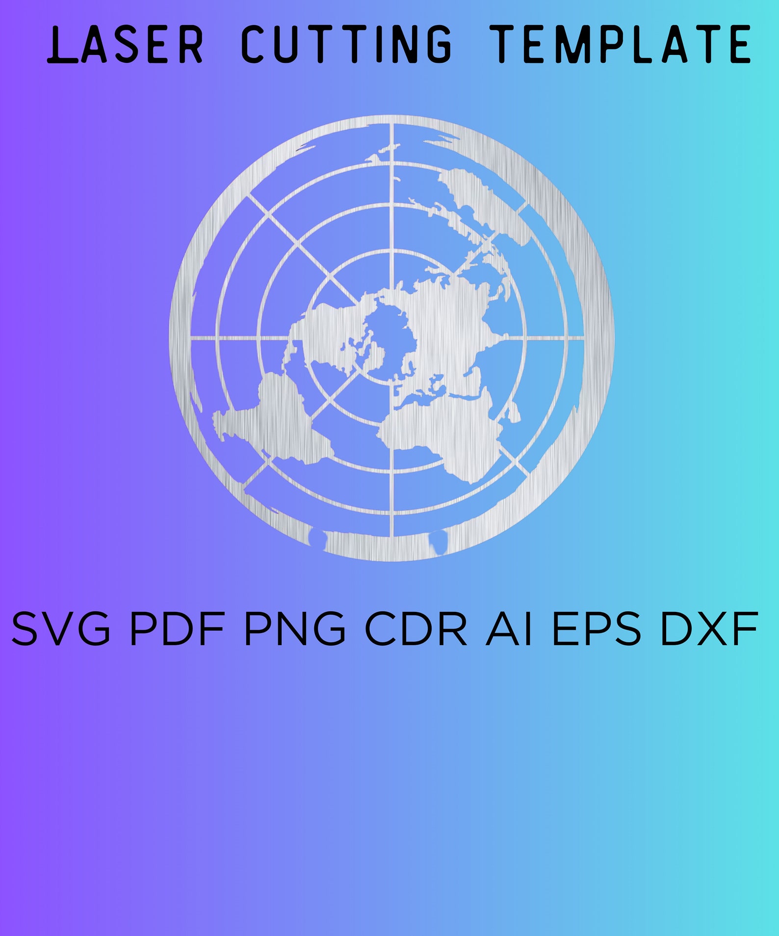 Flat Earth Template, SVG, PDF, DXF, Png, Laser Cutting Template, Vector ...