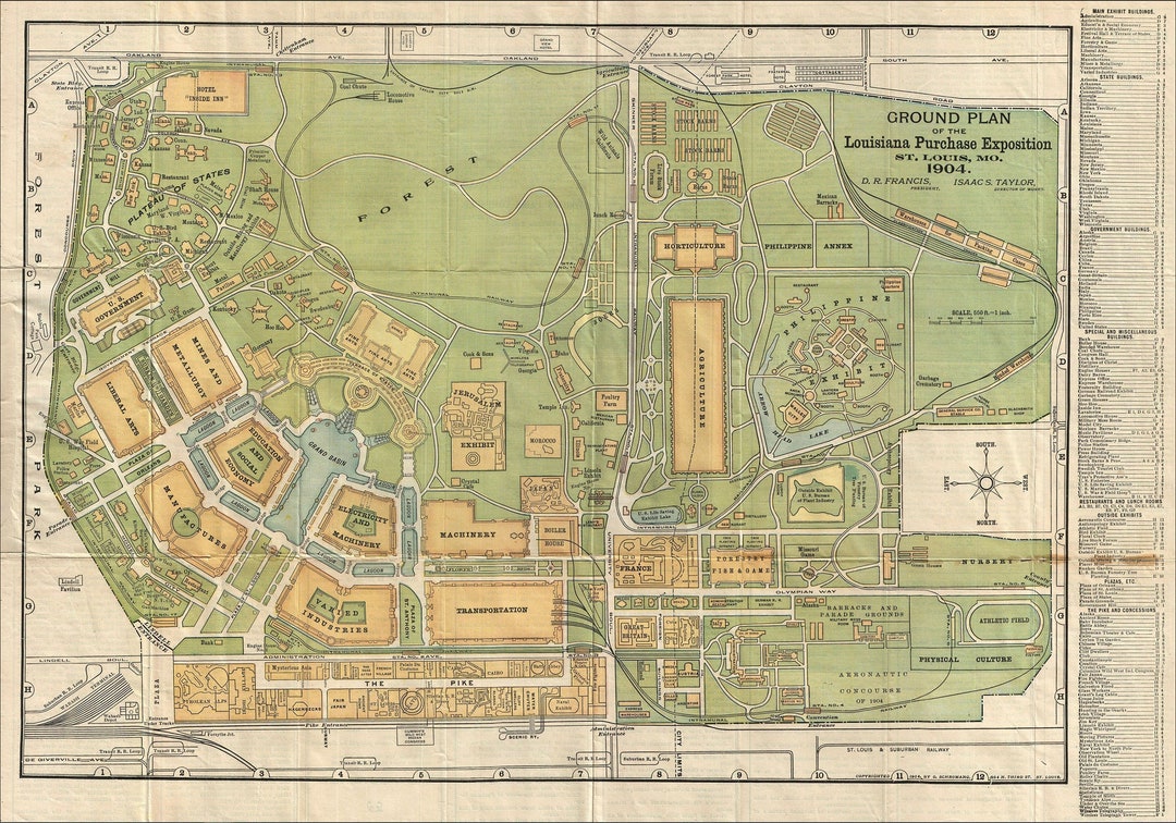 Ground Plan of the Louisiana Purchase Exposition St. Louis, Mo. 1904 ...