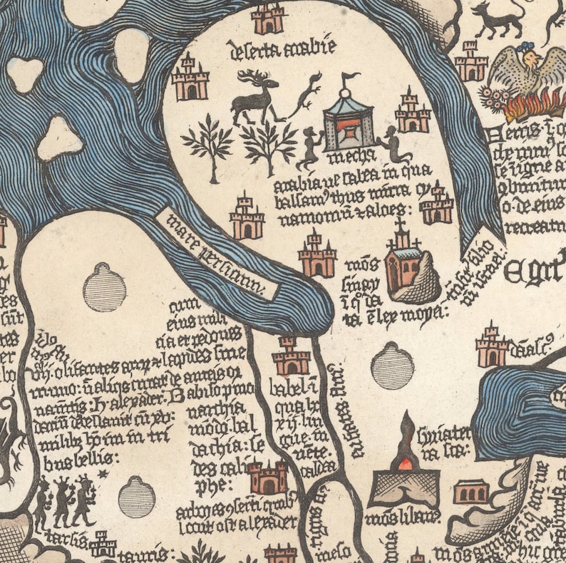 Borgia World Map Upscaled, Digital Download, Borgia Flat Earth Map, Pre ...