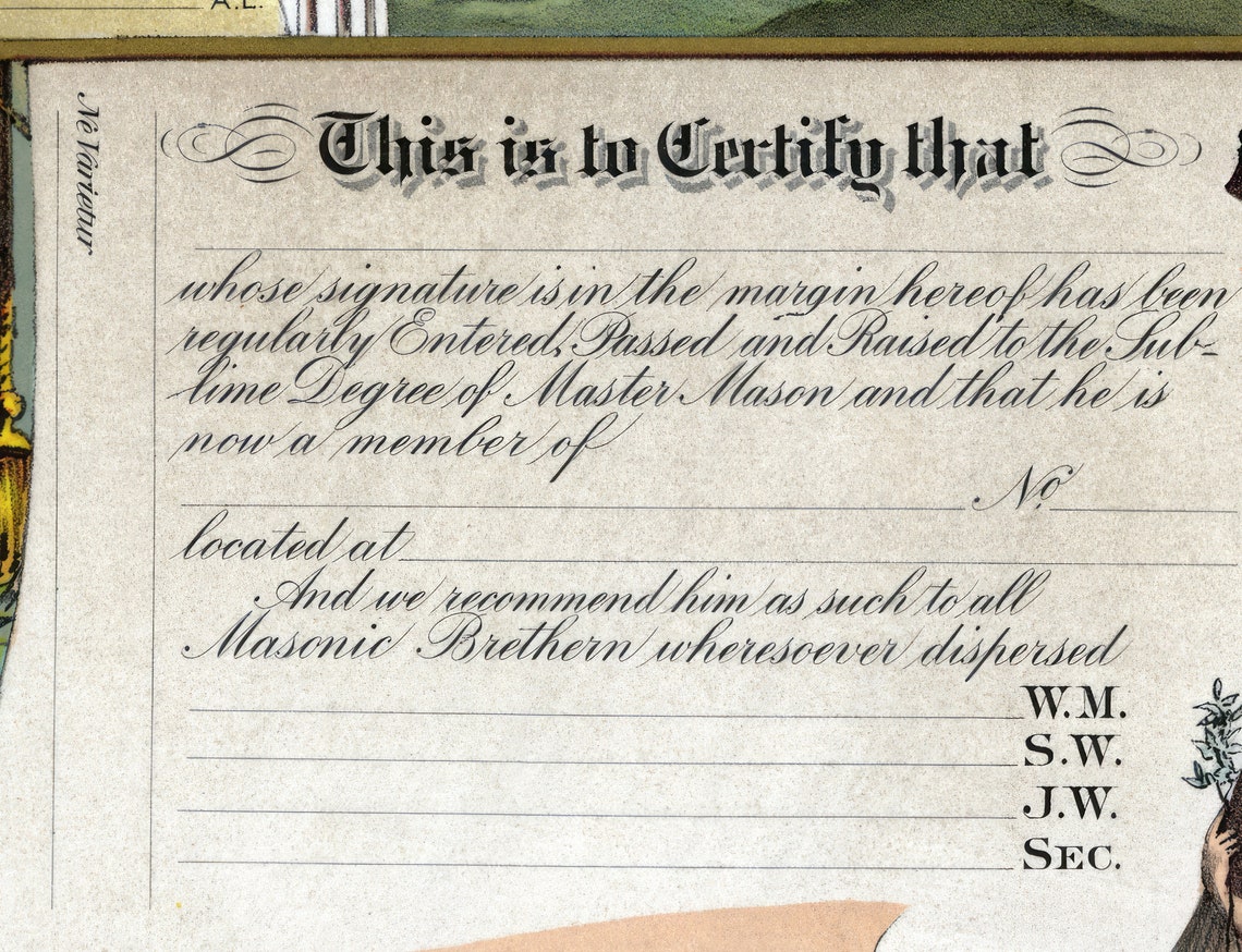 Blank Masonic Diploma, Digital Download, and God Said Let There Be ...