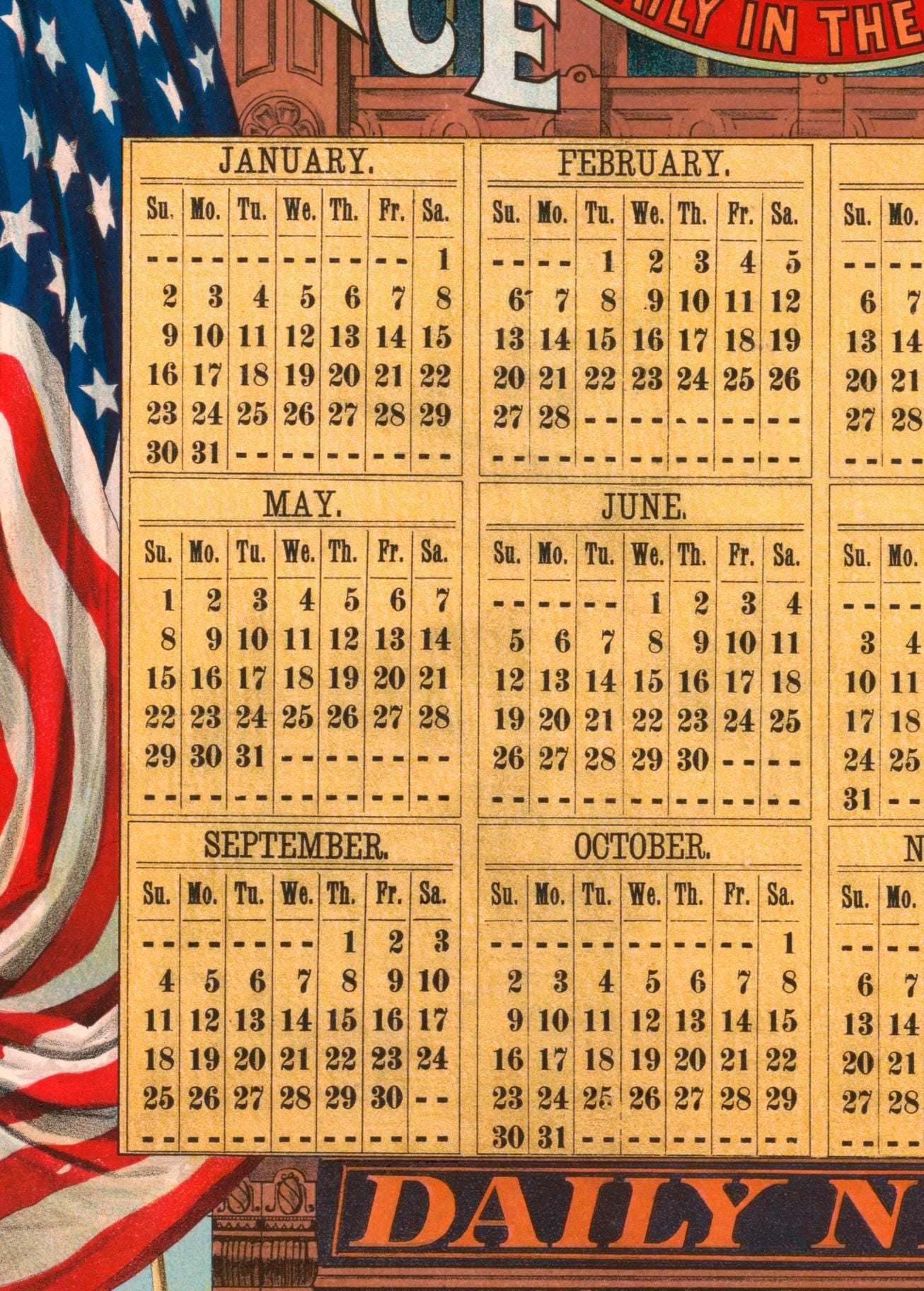 New York Daily News Digital Calendar, Price One Cent Calendar, English ...
