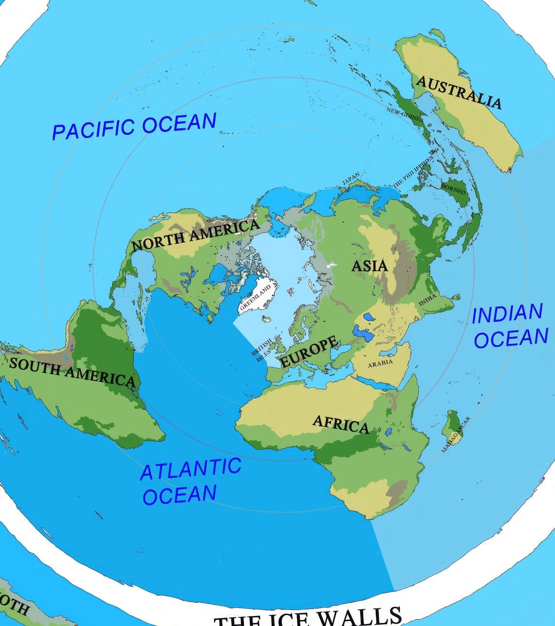 The World Beyond the Ice Wall, Digital Download, an Accurate Flat Earth Map of the Extra ...