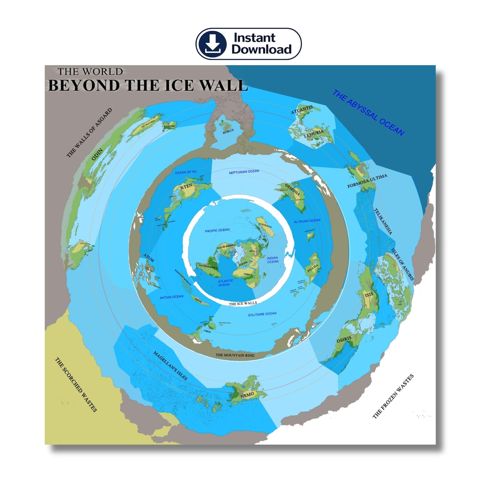 The World Beyond the Ice Wall, Digital Download, an Accurate Flat Earth ...