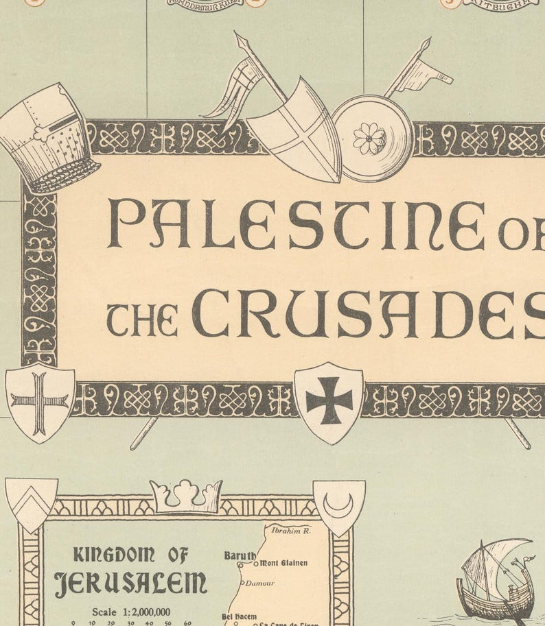 Palestine of the Crusades, Digital Download, Crusading Period Map ...