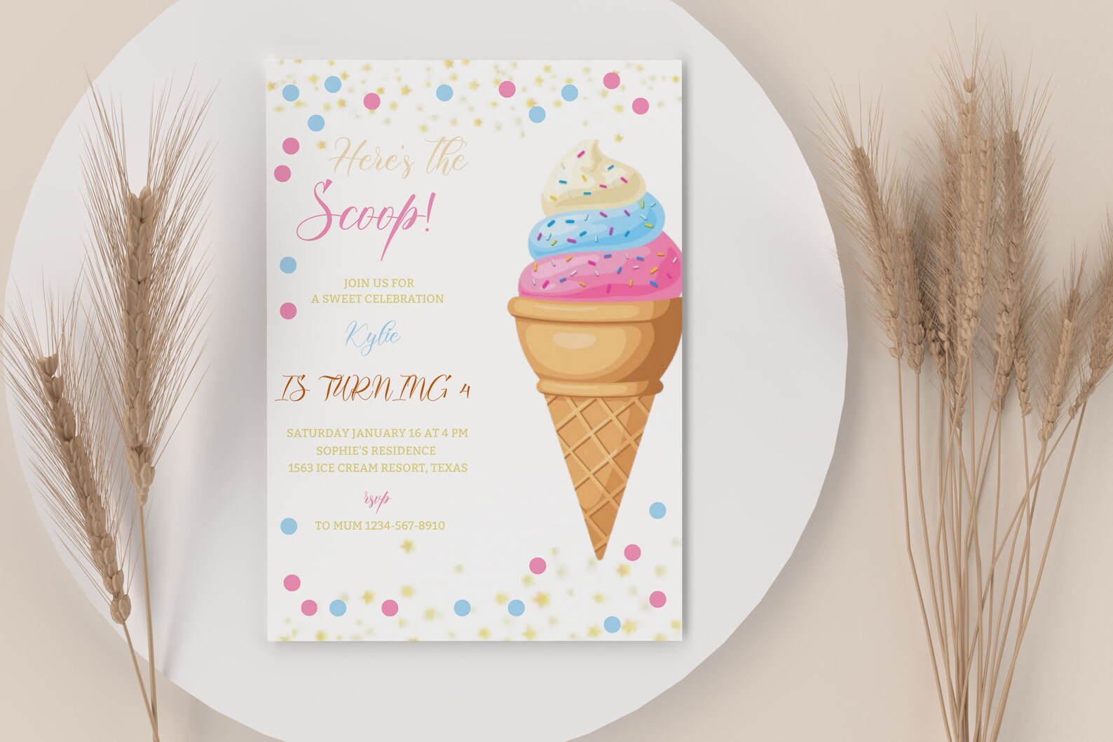 Pastel Ice Cream Birthday Invitation: Delightful and Colorful Design ...