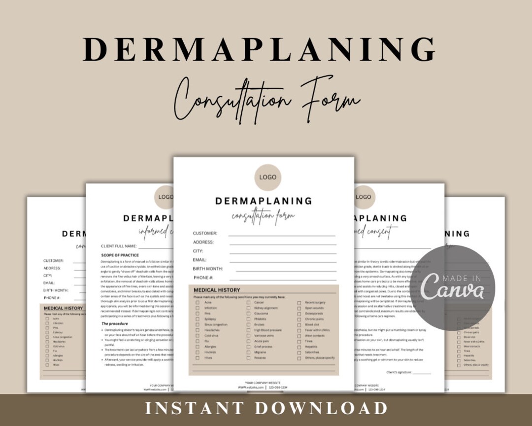 Editable Dermaplaning Consent Form Template, Esthetician Template, Skin ...