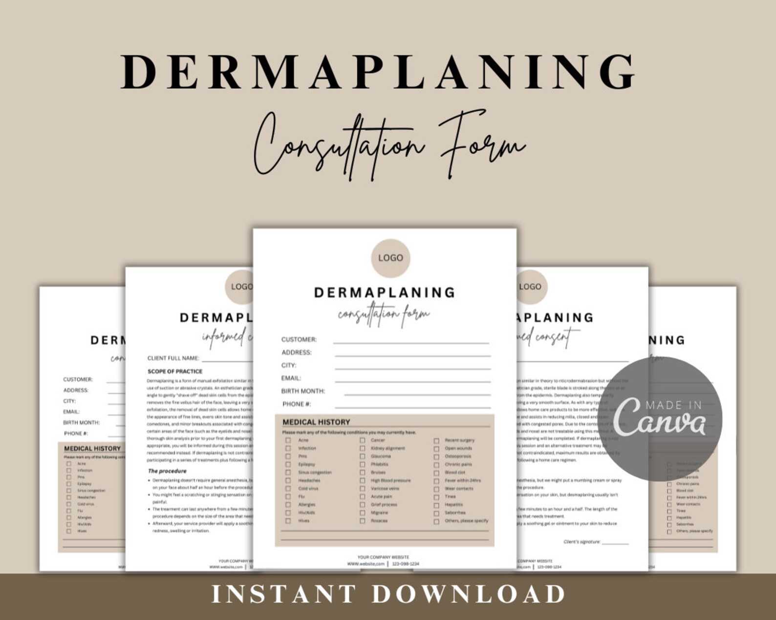 Editable Dermaplaning Consent Form Template, Esthetician Template, Skin ...