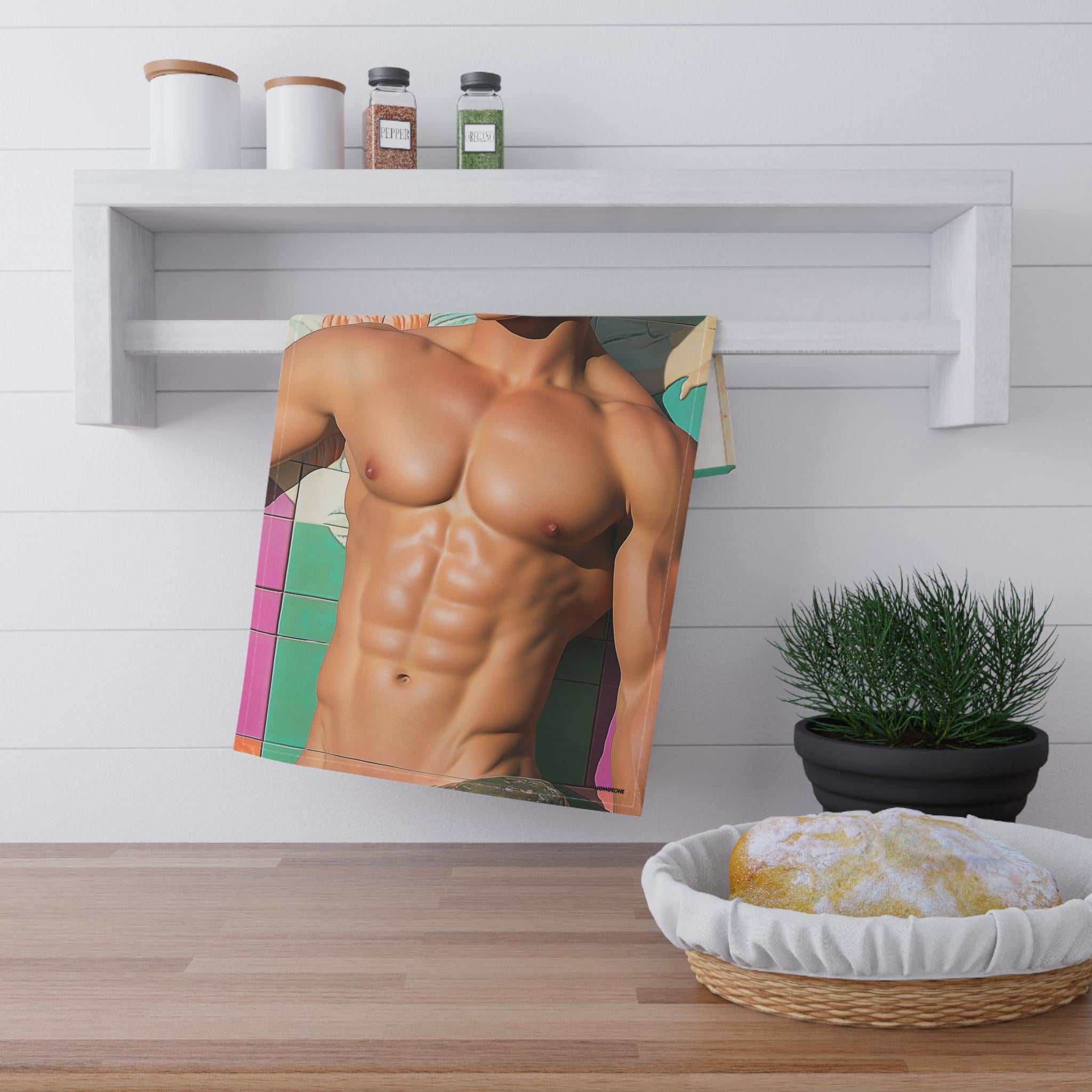 Artistic Gay Adonis Tea Towel - Bold Renaissance Male Form - Gay Man Kitchen Gift (cotton, Poly ...