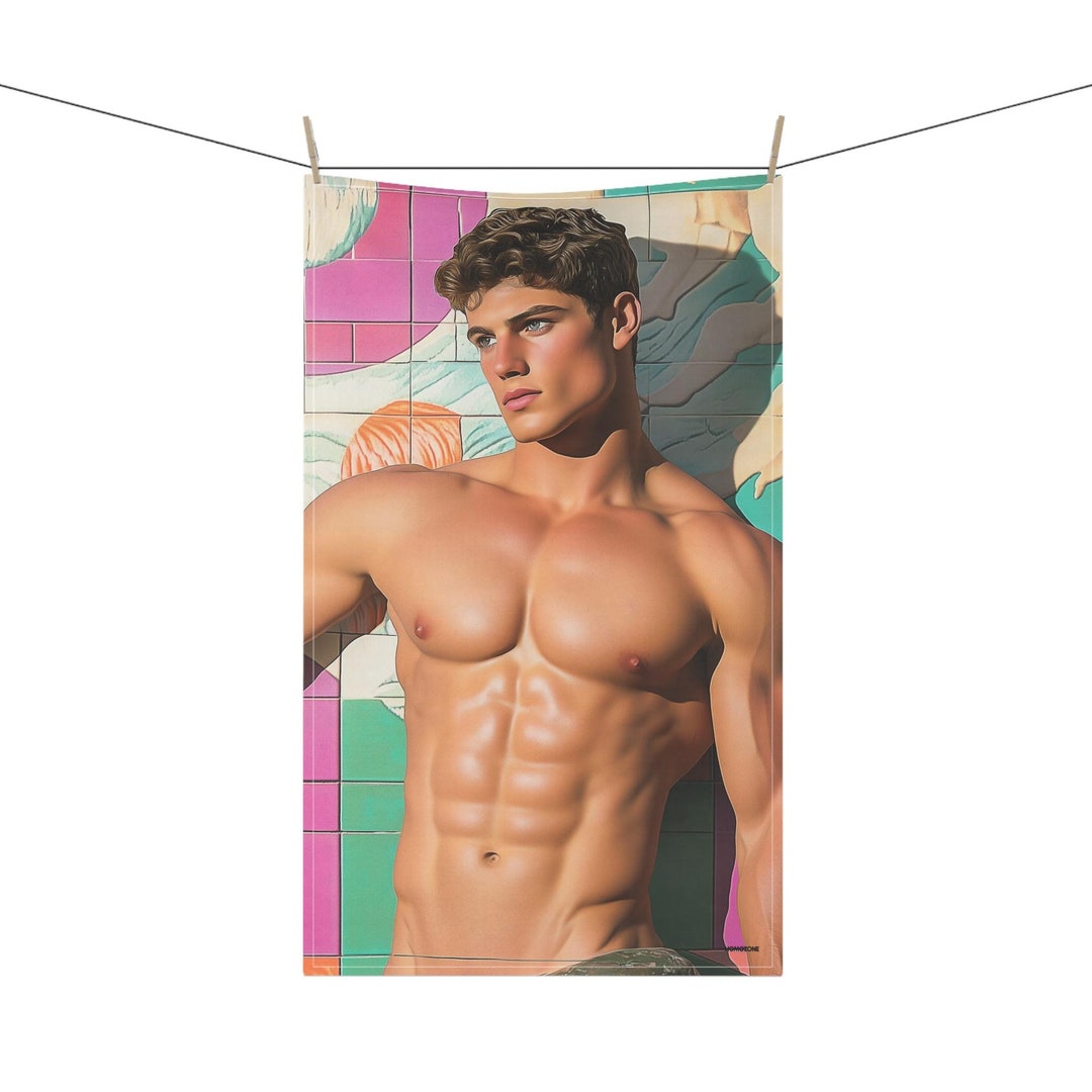 Artistic Gay Adonis Tea Towel - Bold Renaissance Male Form - Gay Man Kitchen Gift (cotton, Poly ...