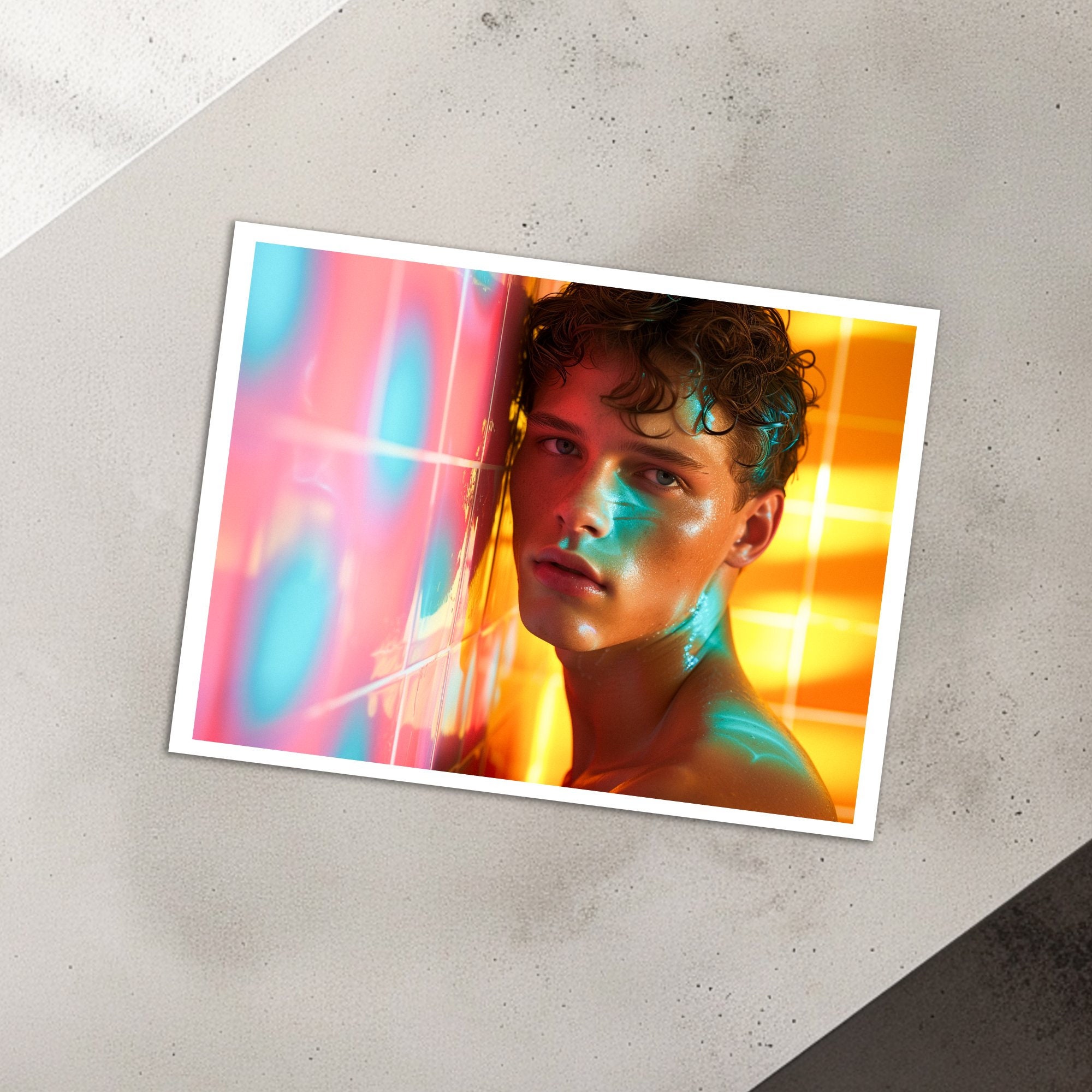 Athletic Male Model Print, Handsome Shirtless Photo, Beefcake Wall Art ...
