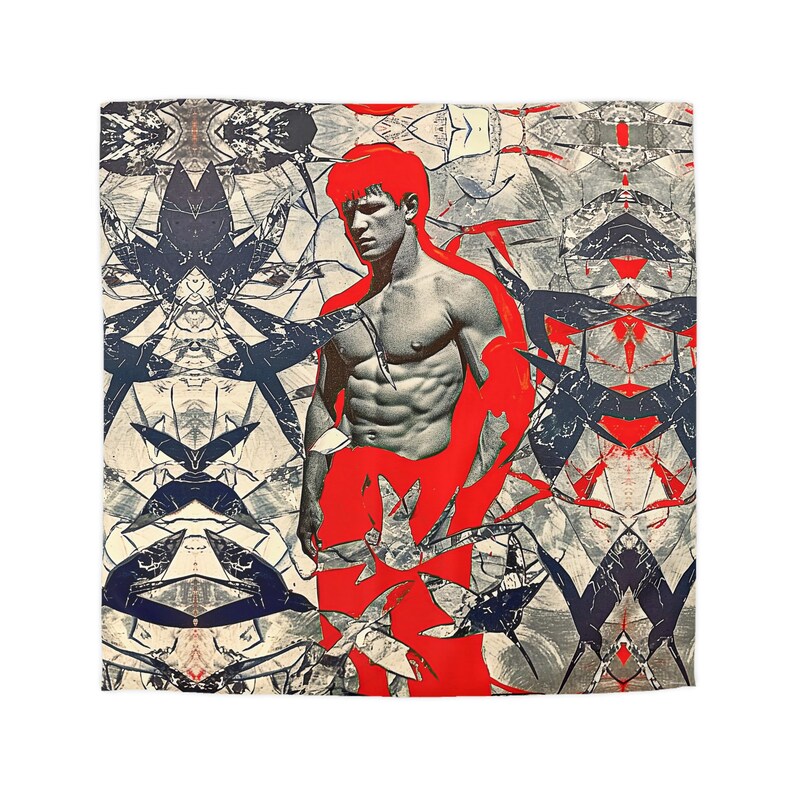 Muscle Man Collage Duvet Cover Bold Gym-inspired Bedding LGBTQ Gay Man ...