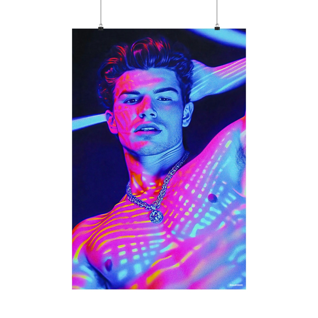 Vibrant Hot Guy Poster - Dynamic Male Artwork - Bold and Colorful Wall ...