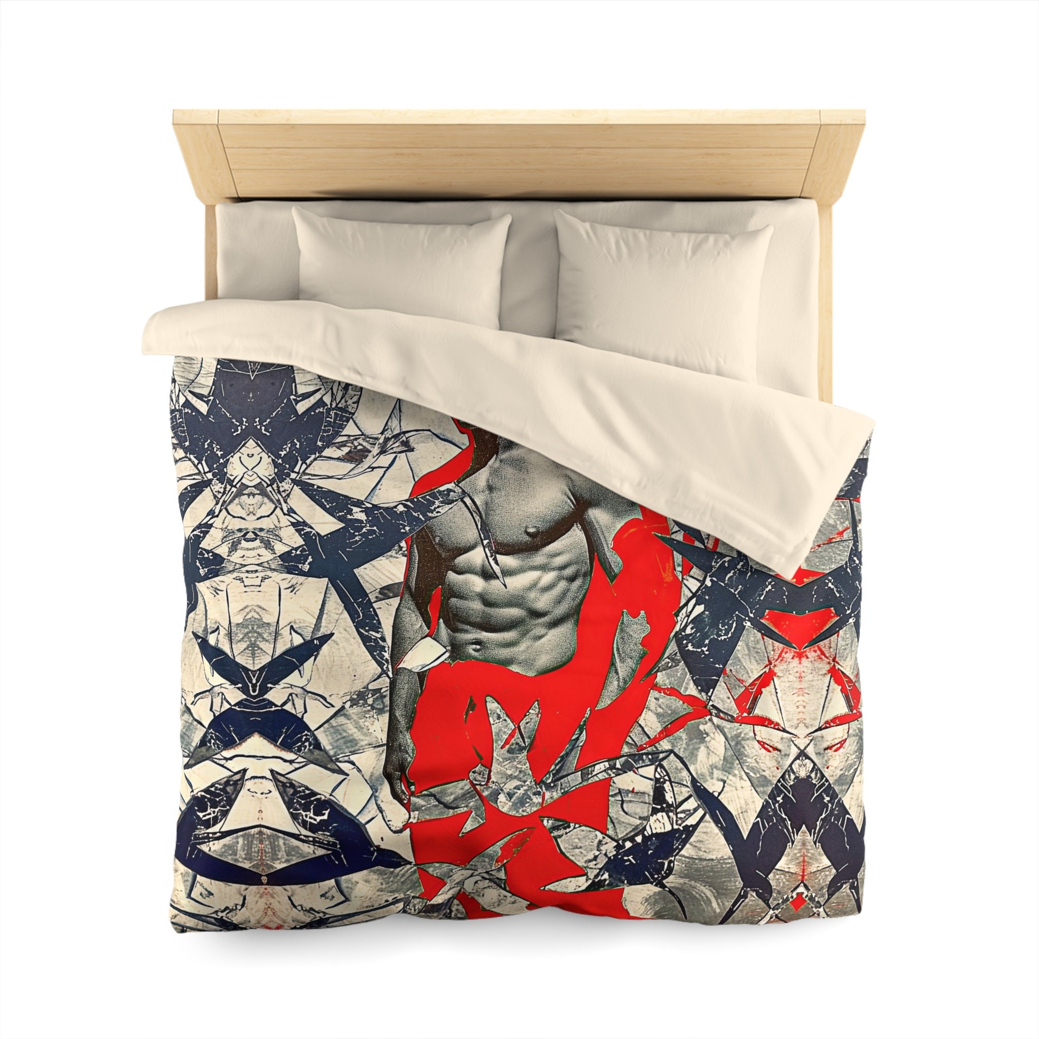 Muscle Man Collage Duvet Cover Bold Gym-inspired Bedding LGBTQ Gay Man ...