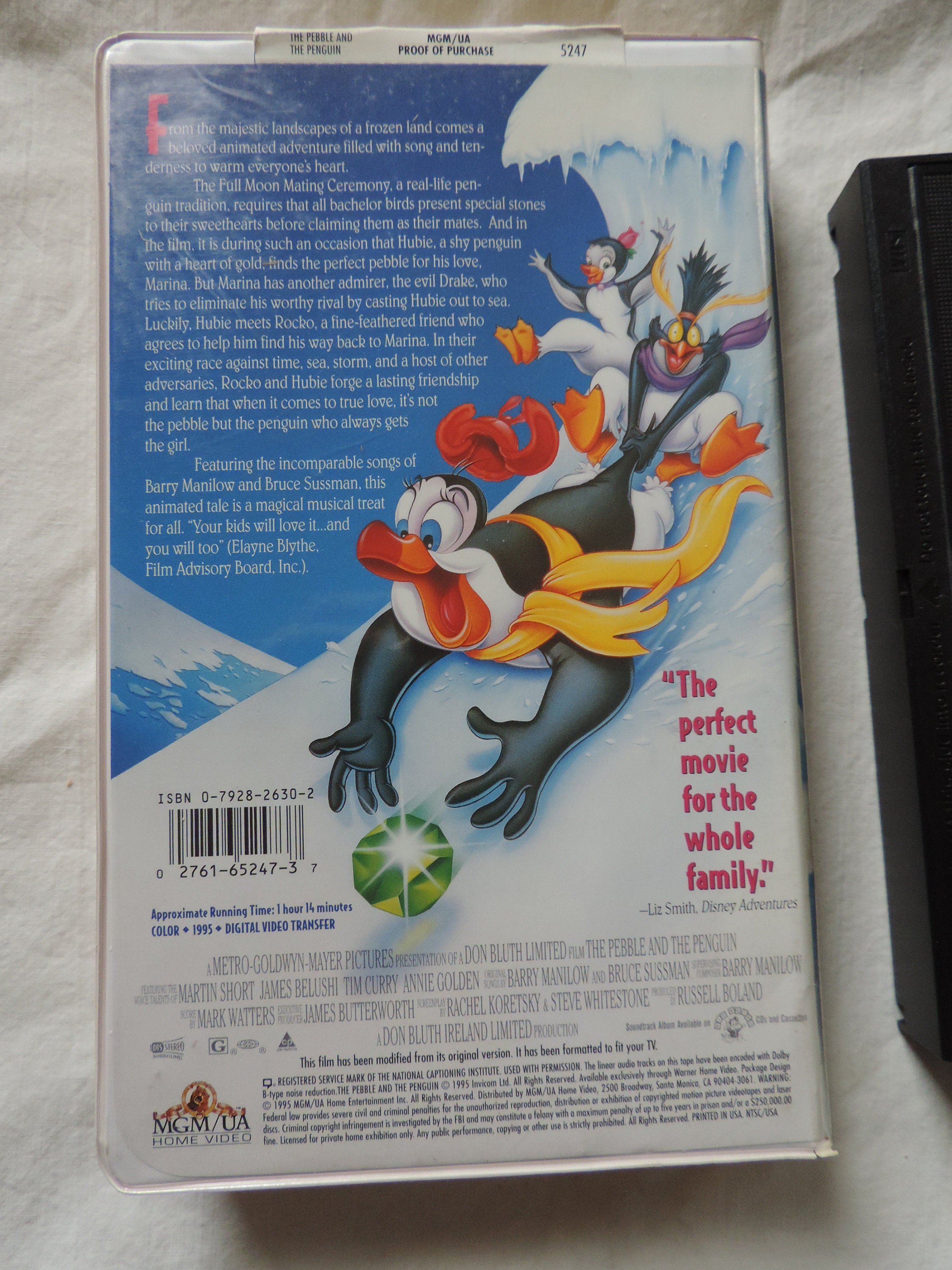 VHS Animated Video the Pebble and the Penguin - Etsy