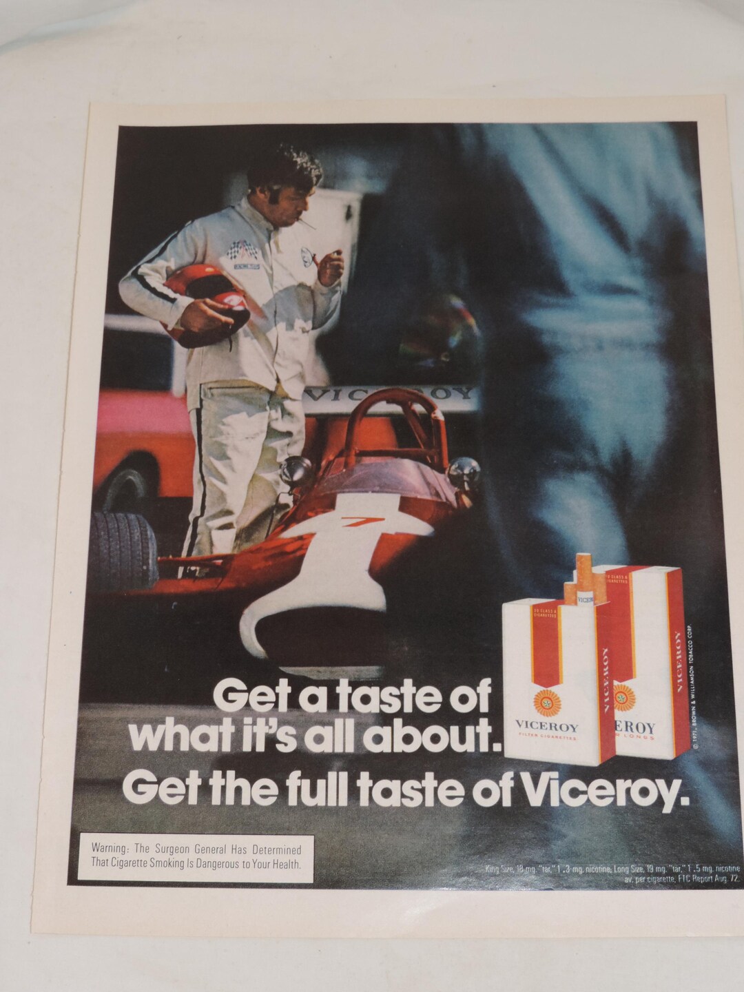 1972 Viceroy Filter Cigarettes Large Format Full Page Color Print ...