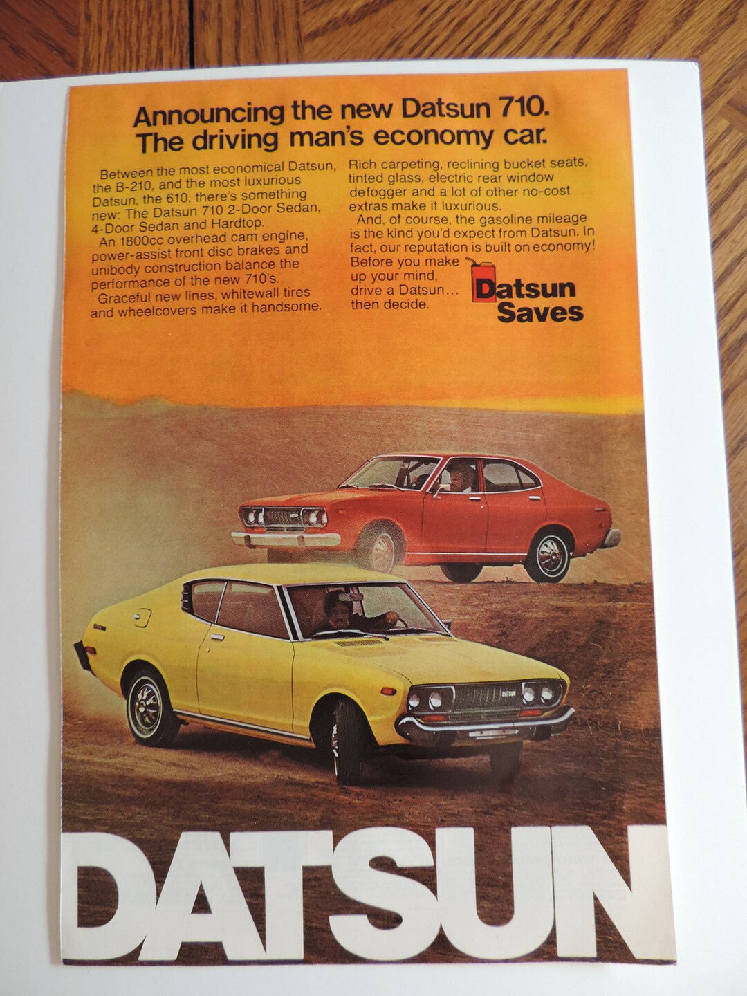 1974 Datsun 710 Full Page Color Print Ad - Etsy