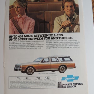 1981 Chevrolet Caprice Classic Diesel Wagon Full Page Color Print Ad - Etsy