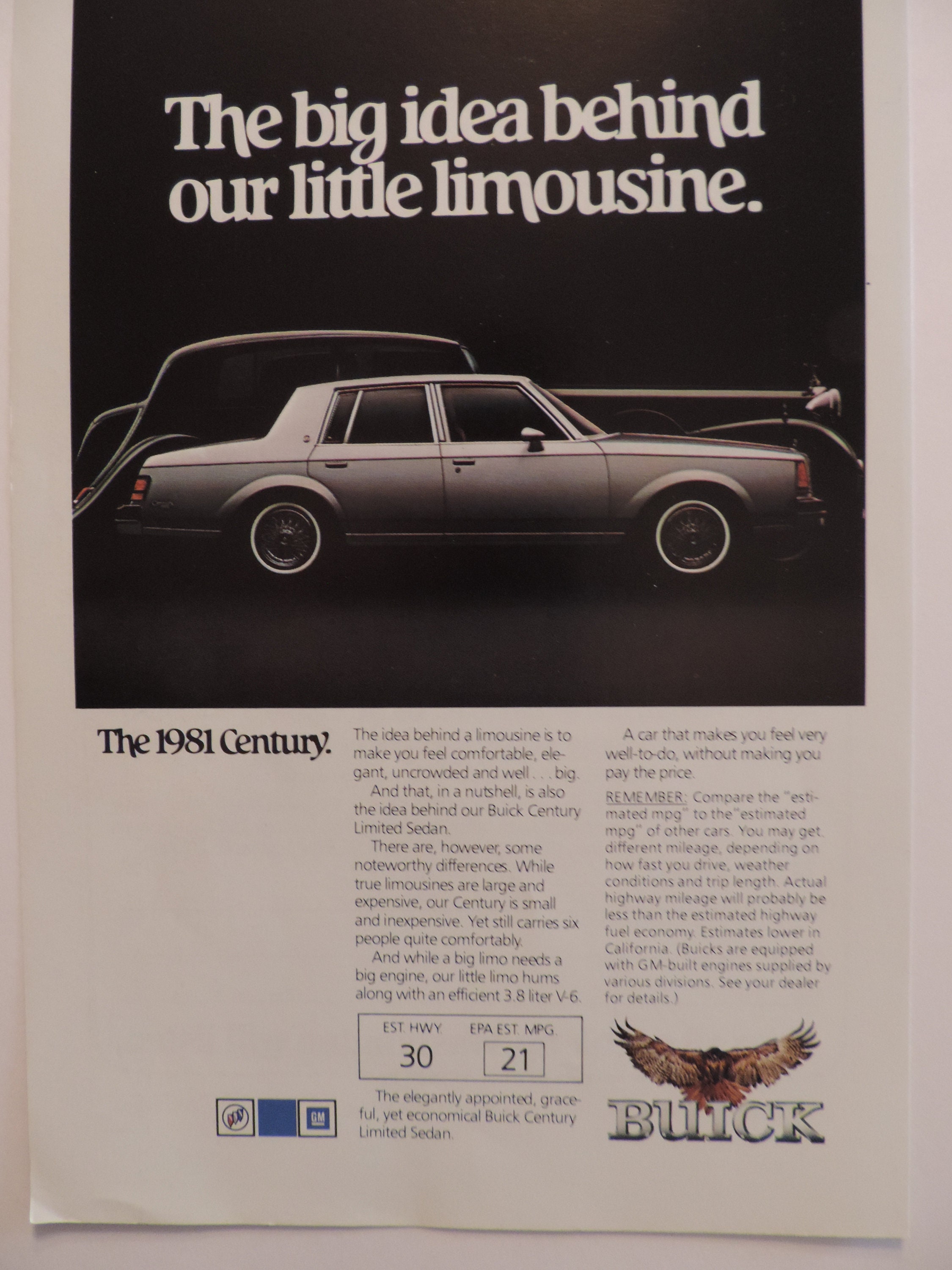 1981 Buick Century Sedan Full Page Color Print Ad - Etsy