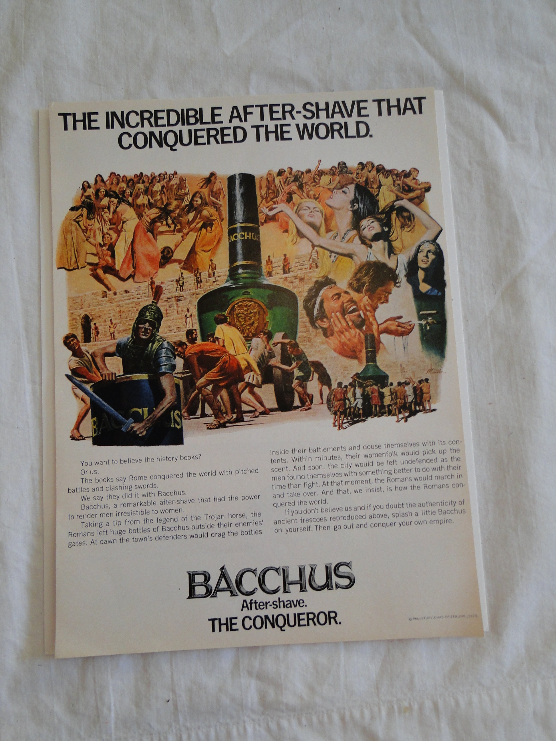1970 Bacchus After-shave "the Conqueror" Full Page Color Print Ad - Etsy
