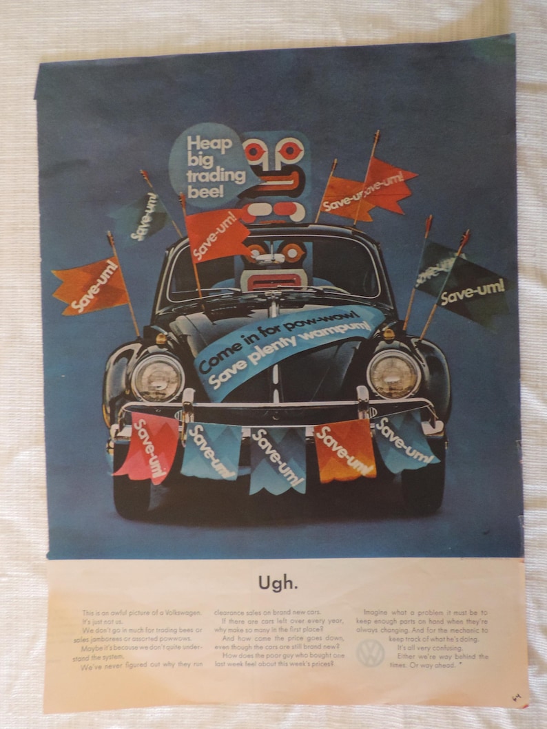 1964 Volkswagen Beetle Large Format Full Page Color Print Advertisement ...