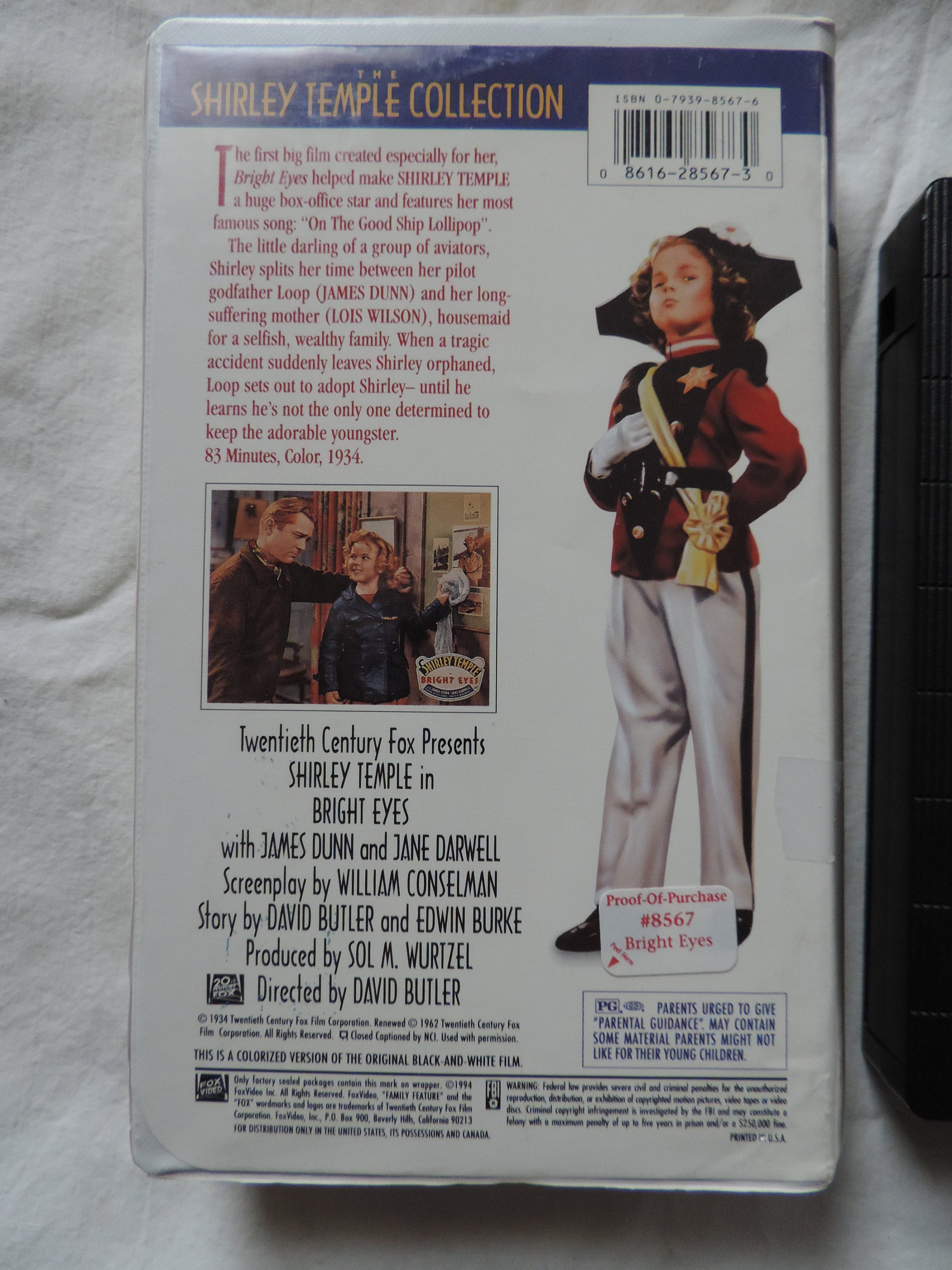 VHS Video - Bright Eyes - Colorized Version - Shirley Temple - Etsy