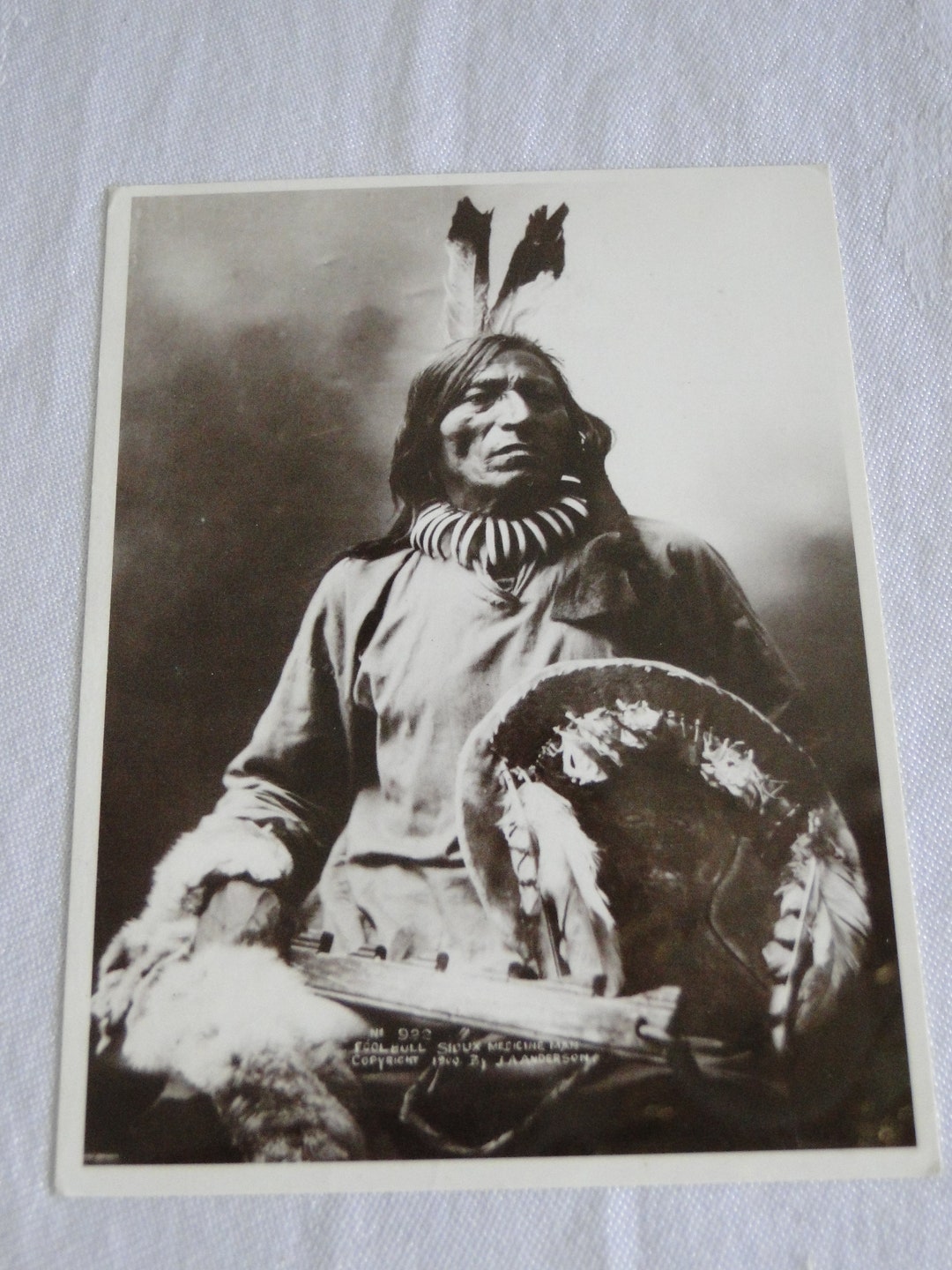 1989 AZUSA Postcard - 1900 Photo of FOOL BULL - Brule Sioux Medicine ...
