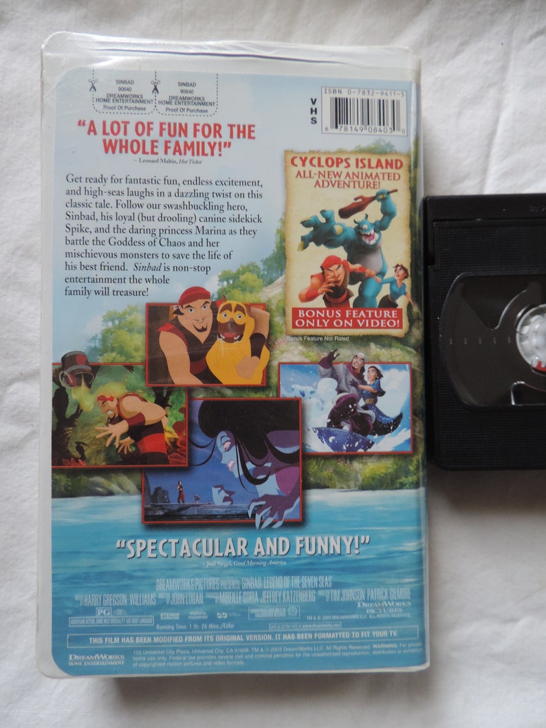 VHS Animated Video - Sinbad: Legend of the Seven Seas - Etsy