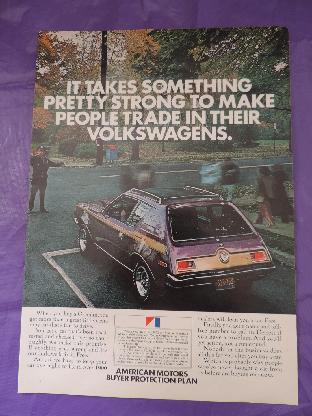 1972 AMC Gremlin Full Page Color Print Advertisement - Etsy