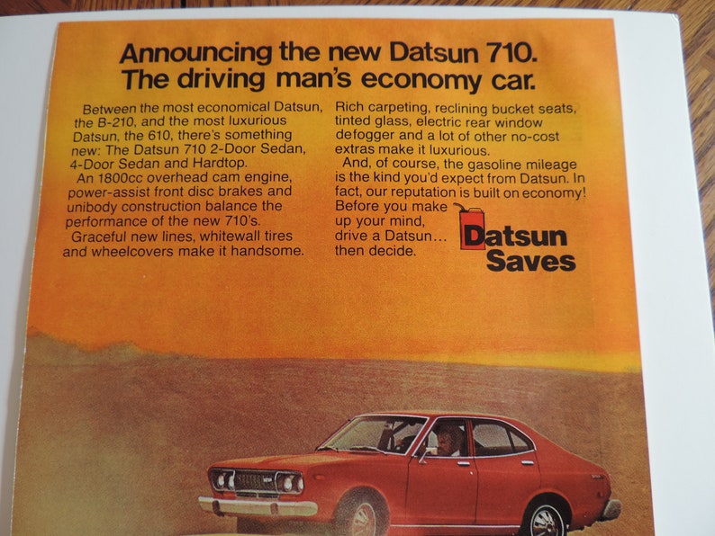 1974 Datsun 710 Full Page Color Print Ad - Etsy