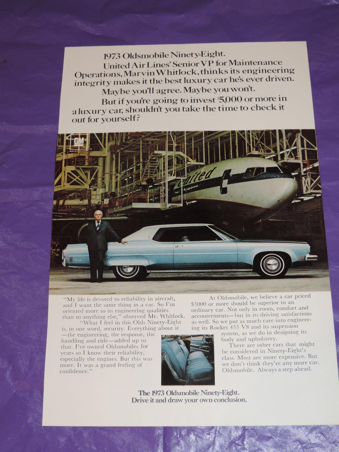 1973 Oldsmobile Ninety-eight Coupe Full Page Color Print Ad - Etsy