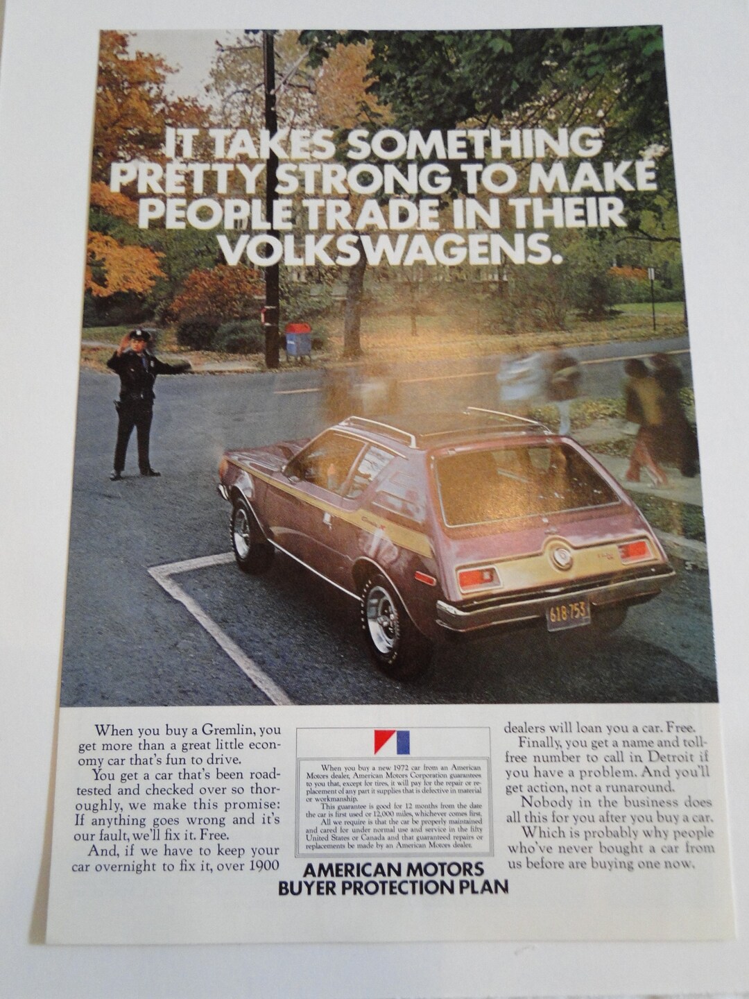 1972 AMC Gremlin Full Page Color Print Ad - Etsy