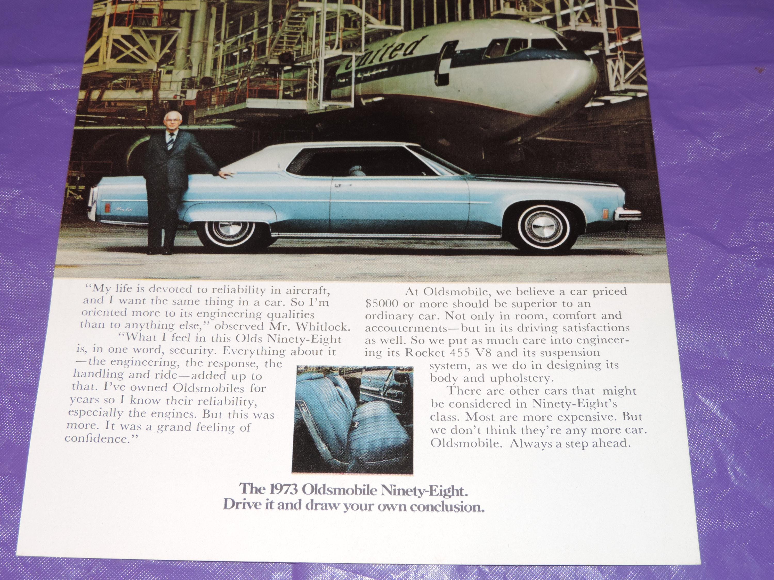 1973 Oldsmobile Ninety-eight Coupe Full Page Color Print Ad - Etsy