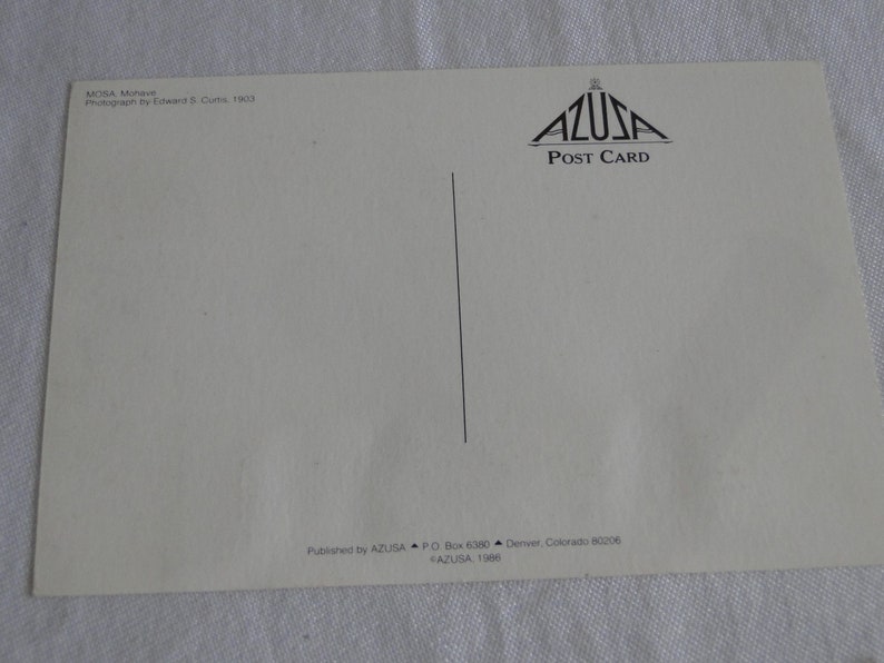1986 AZUSA Postcard - 1903 Photo of MOSA - Mohave Indian - Etsy