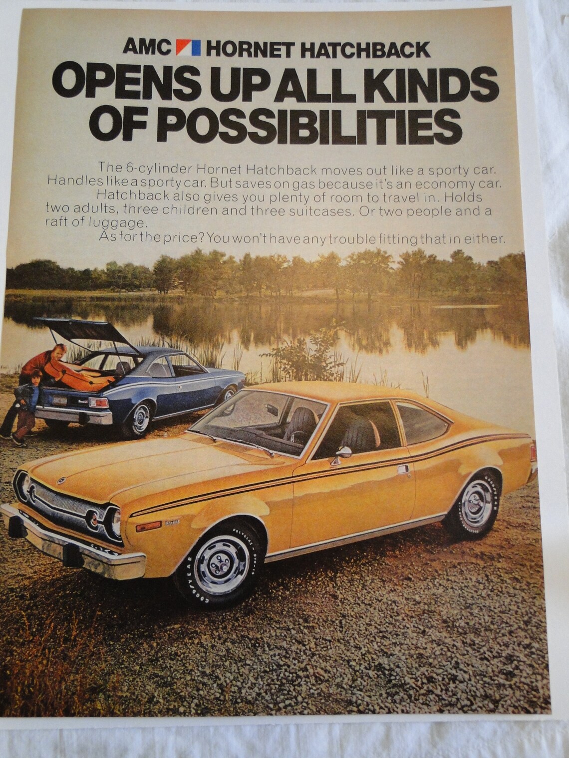 1974 Amc Hornet Hatchback Full Page Color Print Ad Etsy
