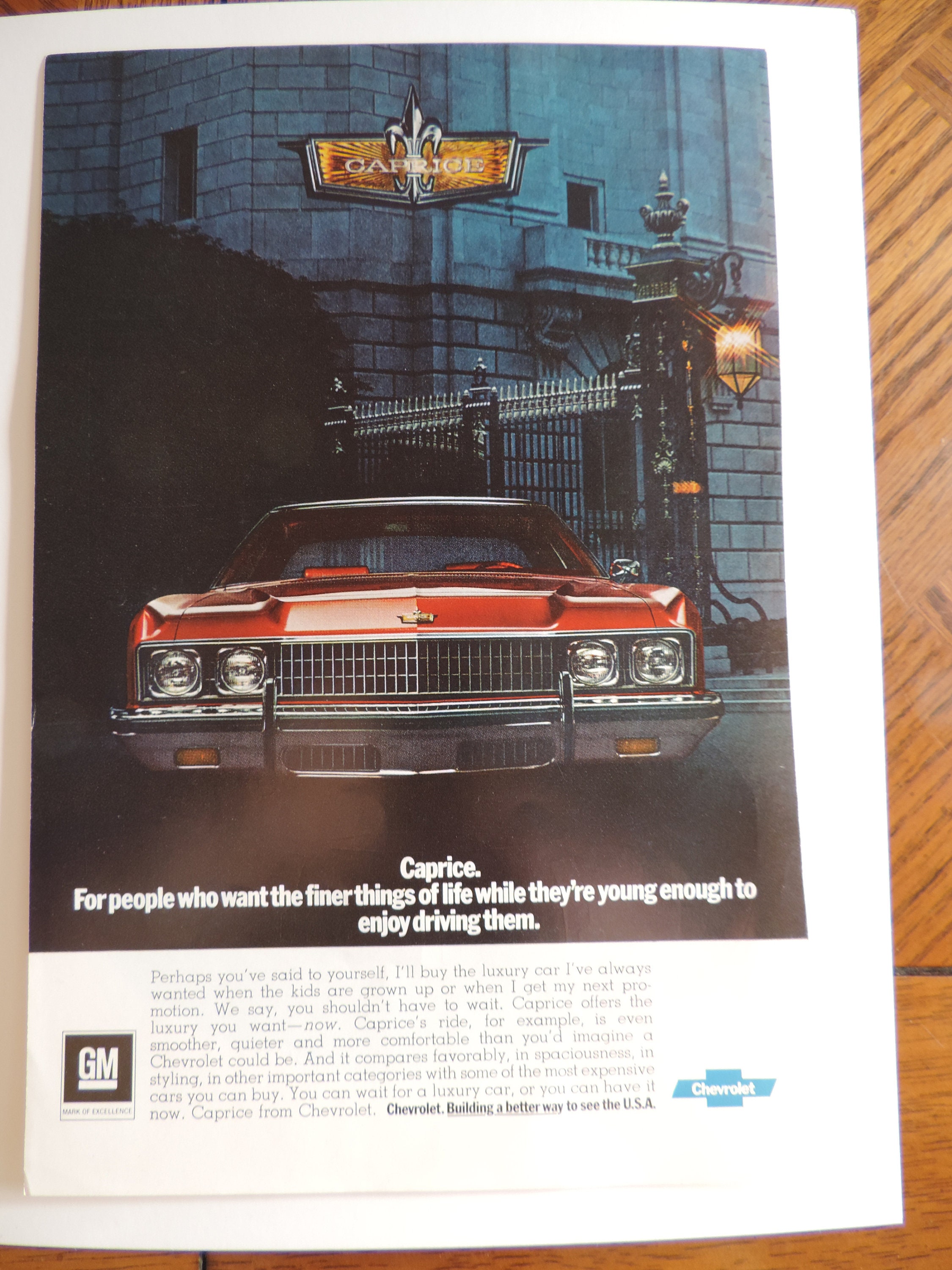 1973 Chevrolet Caprice Full Page Color Print Ad - Etsy