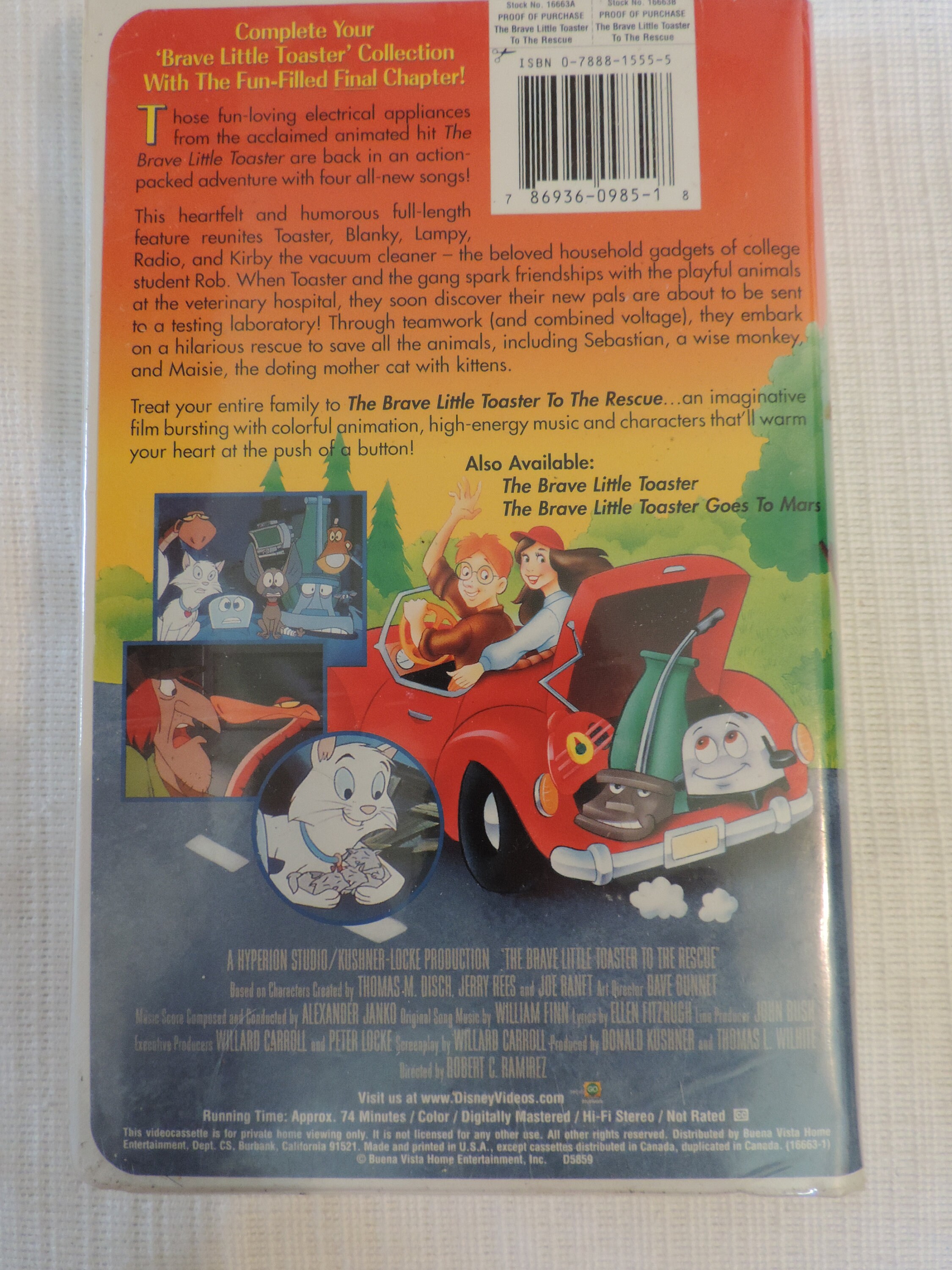VHS Animated Video the Brave Little Toaster to the Rescue - Etsy