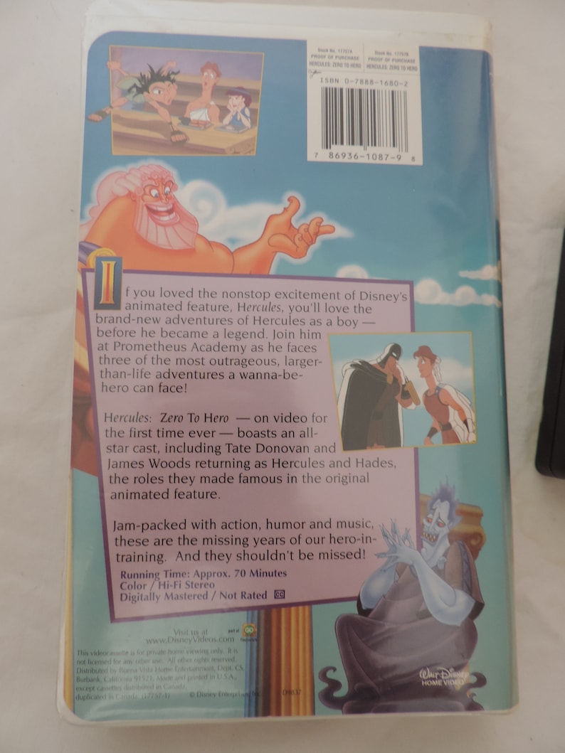 Disney's Animated VHS Video Hercules: Zero to Hero - Etsy
