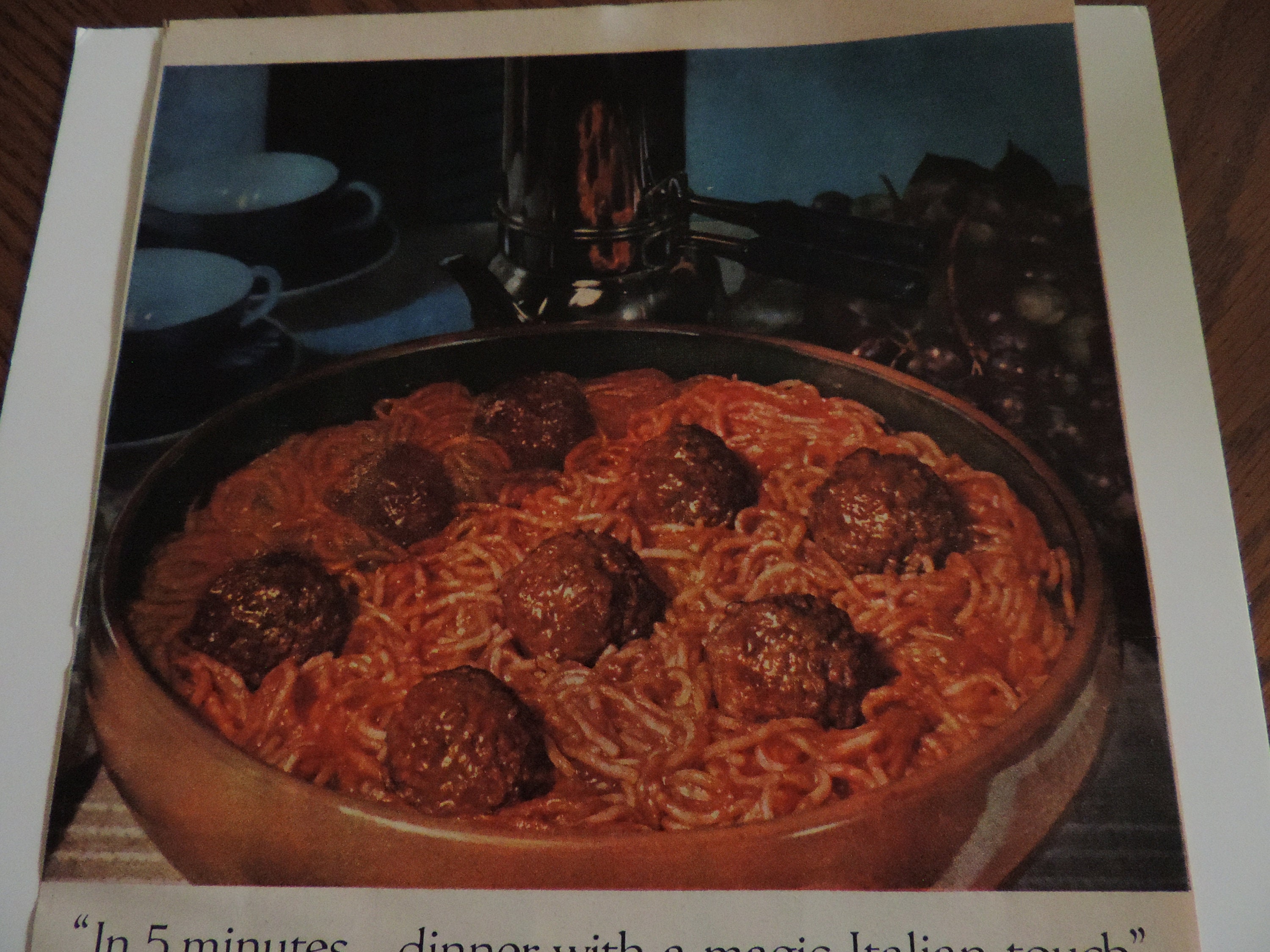 1957 Chef Boy-ar-dee Canned Spaghetti and Meat Balls Full Page Color ...