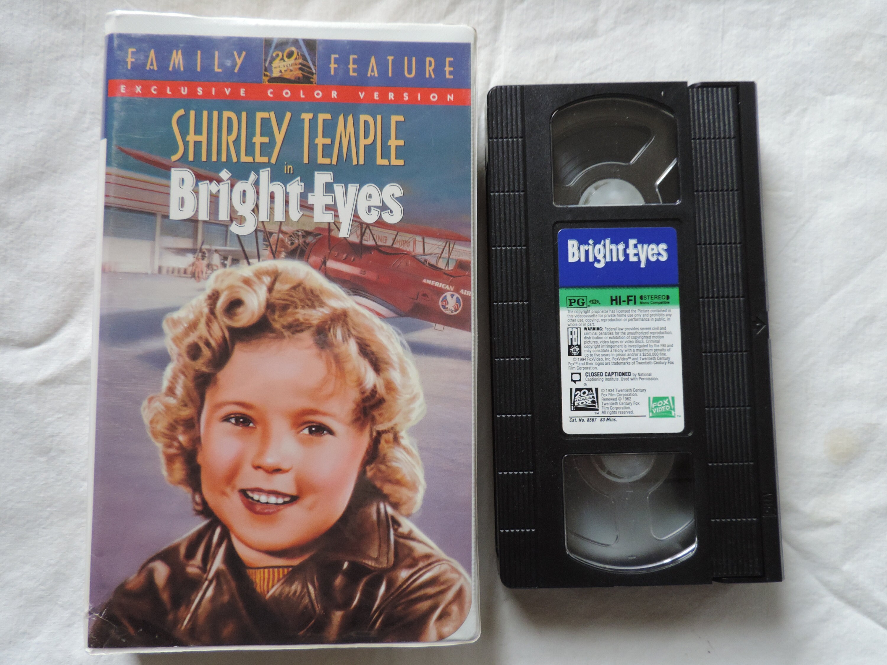 VHS Video - Bright Eyes - Colorized Version - Shirley Temple - Etsy