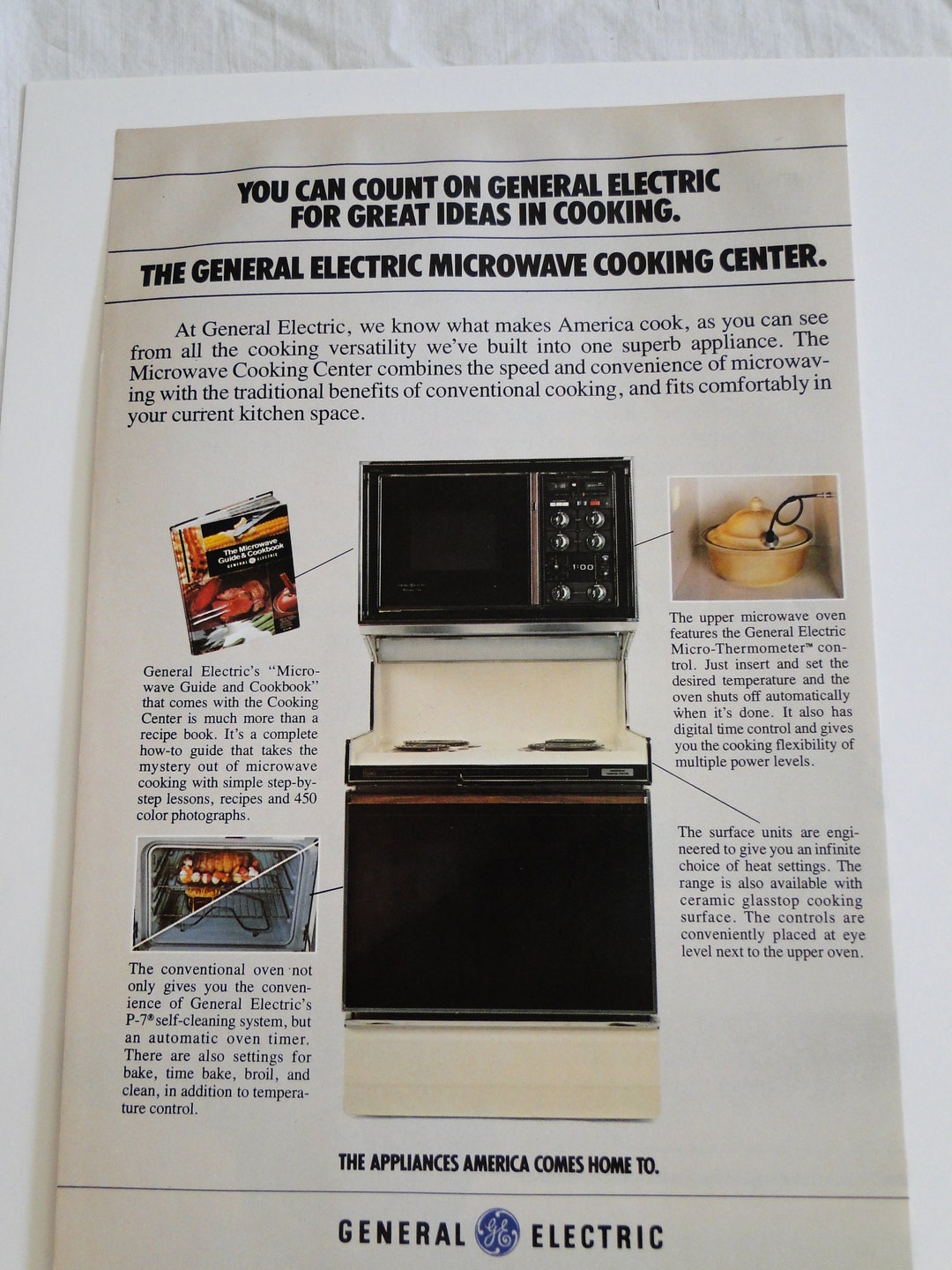1970s General Electric GE Microwave Cooking Center Appliance Full Page ...