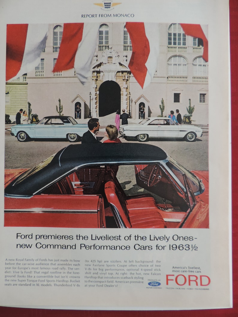 1963-1/2 Ford Performance Cars Full Page Color Print Ad - Etsy