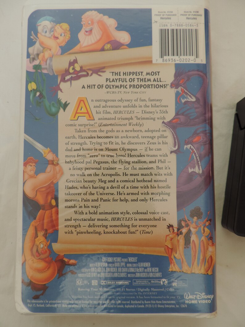 Walt Disney's Masterpiece Collection Animated VHS Video Hercules - Etsy