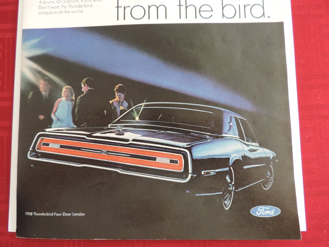 1968 Ford Thunderbird 4-door Landau Full Page Color Print Ad - Etsy