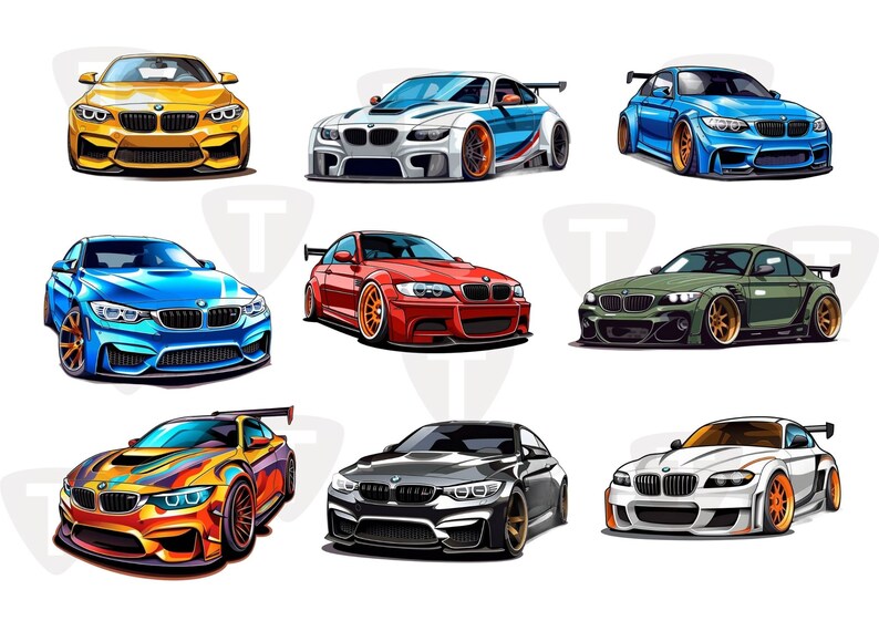 27 BMW Car Stickers, Digital Download, PNG With Transparency - Etsy