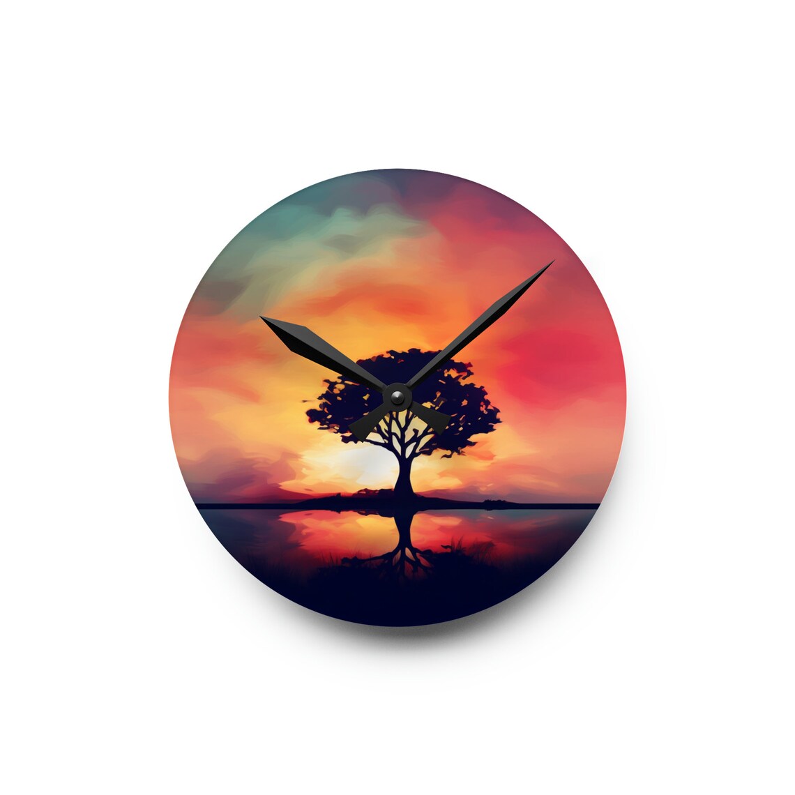 Twilight Reflections Acrylic Tree Wall Clock - Etsy