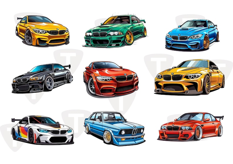 27 BMW Car Stickers, Digital Download, PNG With Transparency - Etsy