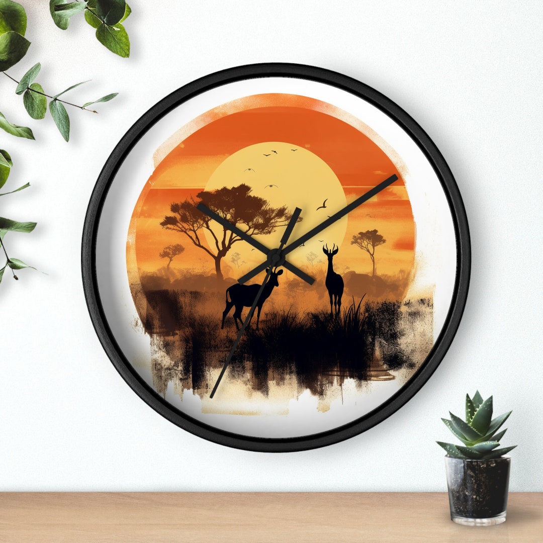Serengeti Sunset Safari Wall Clock - Etsy